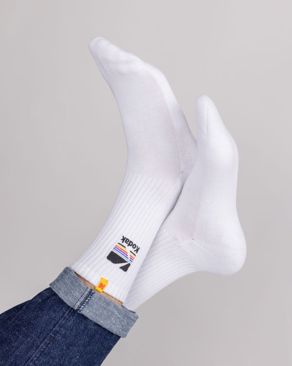 Kodak Ribbed Socks White - 75% Organic Cotton 22% Poliamida 3% Elastane ...
