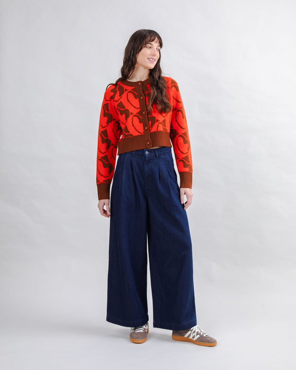 Heart Wool Cropped Cardigan – RWS Wool, Nylon & Acrylic Blend - Brava ...